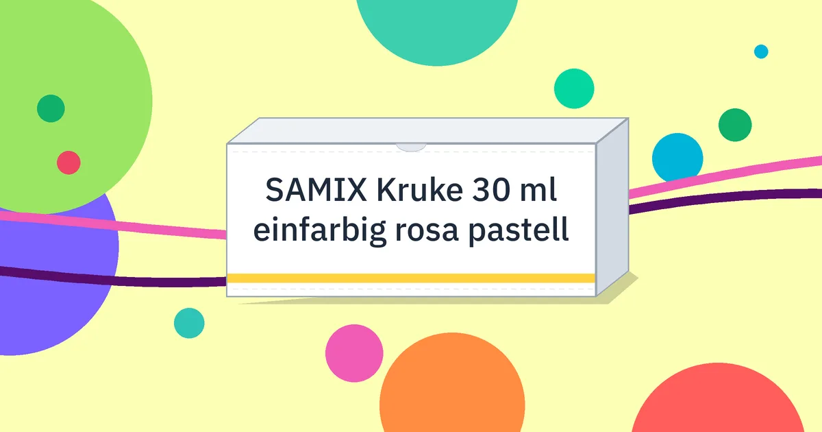 Symbolbild: Packung mit der Aufschrift SAMIX Kruke 30 ml einfarbig rosa pastell (PZN 11480598) – Verfügbarkeit und Bezug in Apotheken in Frankfurt am Main