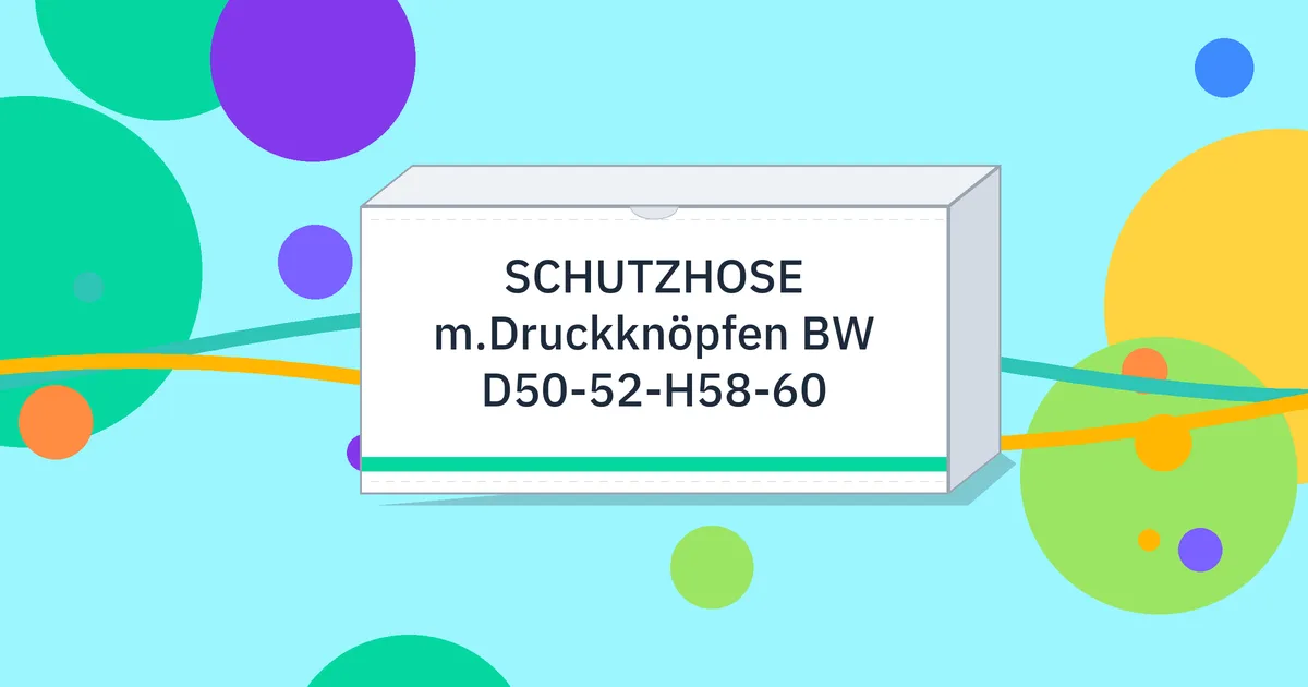 Symbolbild: Packung mit der Aufschrift SCHUTZHOSE m.Druckknöpfen BW D50-52-H58-60 (PZN 04245098) – Verfügbarkeit und Bezug in Apotheken in Frankfurt am Main