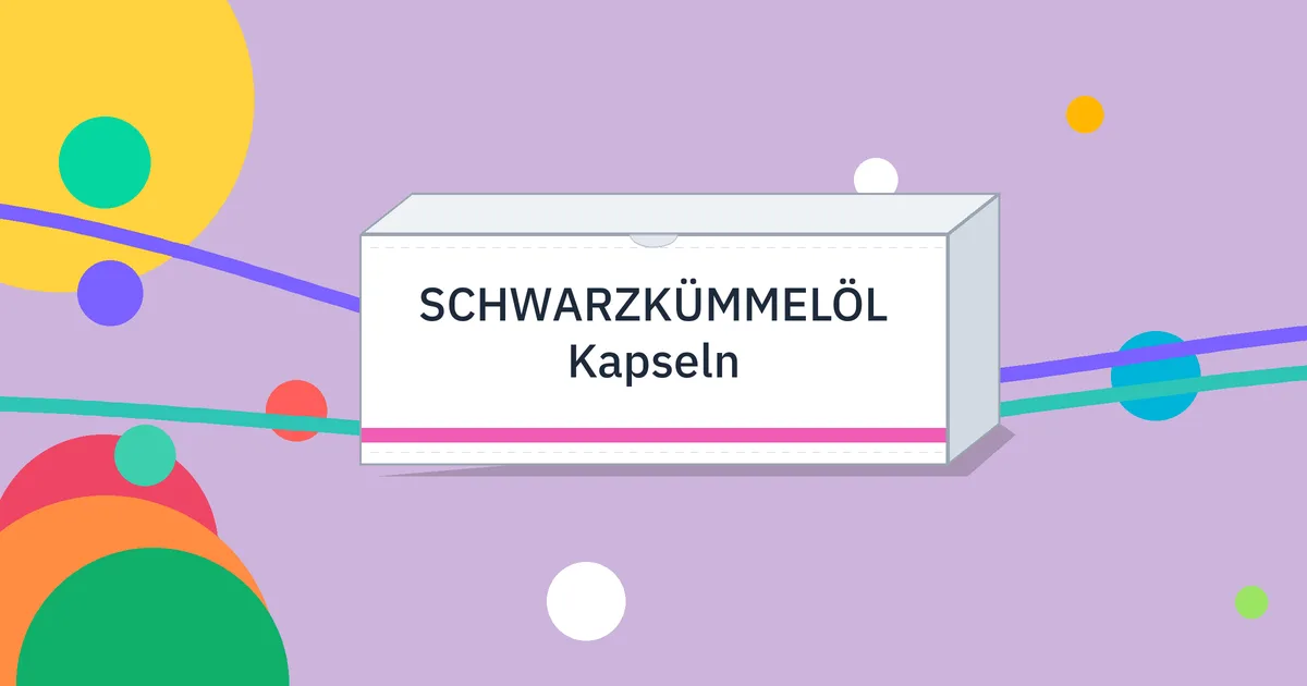 Symbolbild: Packung mit der Aufschrift SCHWARZKÜMMELÖL Kapseln (PZN 18839826) – Verfügbarkeit und Bezug in Apotheken in Frankfurt am Main