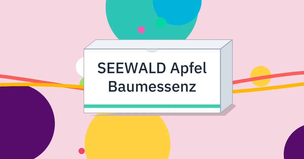 Symbolbild: Packung mit der Aufschrift SEEWALD Apfel Baumessenz (PZN 14236255) – Verfügbarkeit und Bezug in Apotheken in Frankfurt am Main