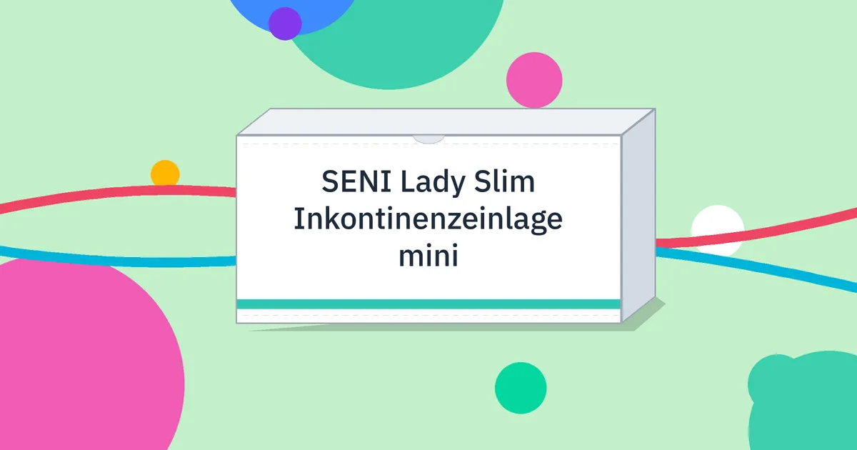 Symbolbild: Packung mit der Aufschrift SENI Lady Slim Inkontinenzeinlage mini (PZN 20286783) – Verfügbarkeit und Bezug in Apotheken in Frankfurt am Main