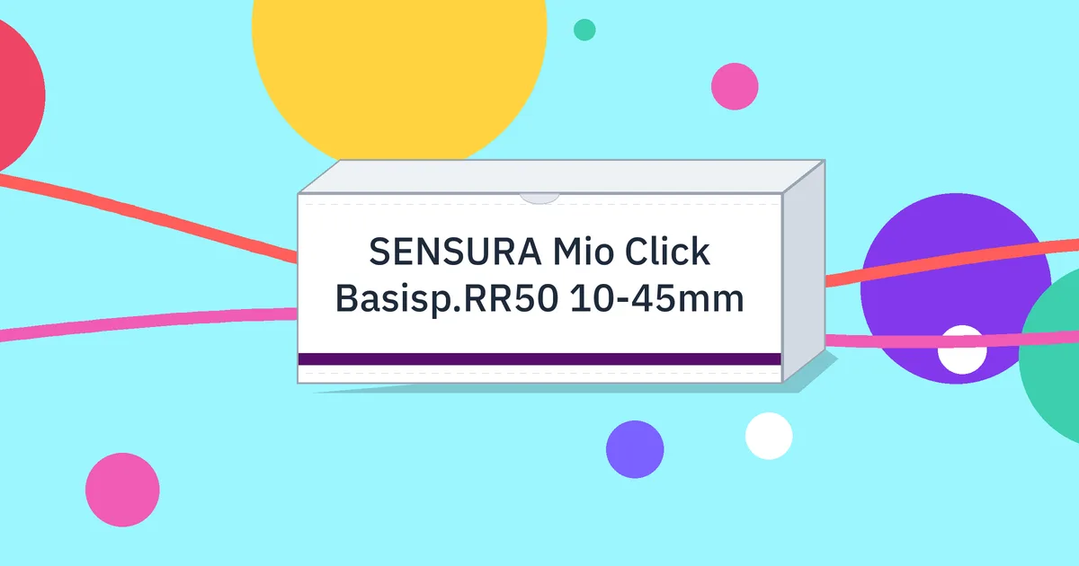 Symbolbild: Packung mit der Aufschrift SENSURA Mio Click Basisp.RR50 10-45mm (PZN 10202555) – Verfügbarkeit und Bezug in Apotheken in Frankfurt am Main