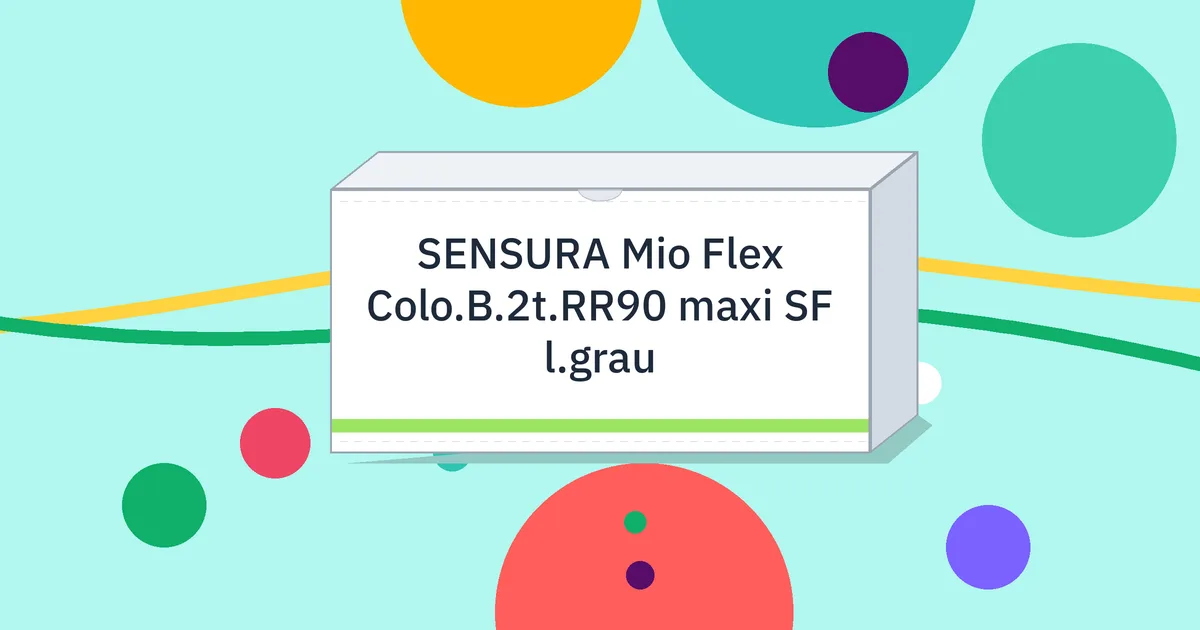 Symbolbild: Packung mit der Aufschrift SENSURA Mio Flex Colo.B.2t.RR90 maxi SF l.grau (PZN 17975680) – Verfügbarkeit und Bezug in Apotheken in Frankfurt am Main