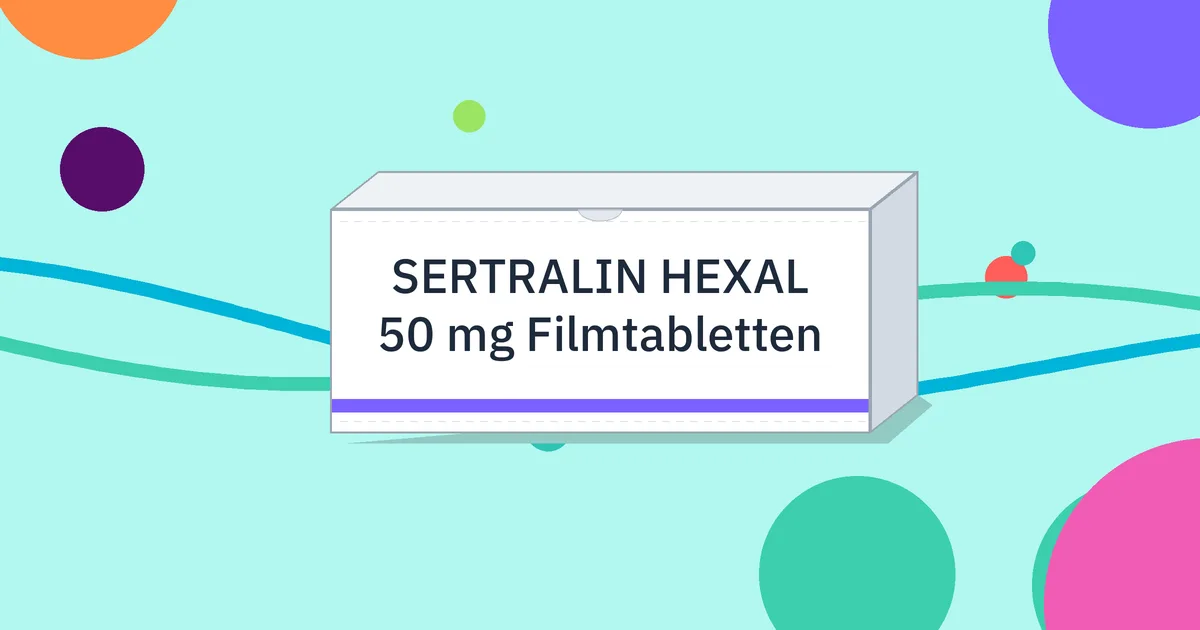 Symbolbild: Packung mit der Aufschrift SERTRALIN HEXAL 50 mg Filmtabletten (PZN 04087015) – Verfügbarkeit und Bezug in Apotheken in Frankfurt am Main