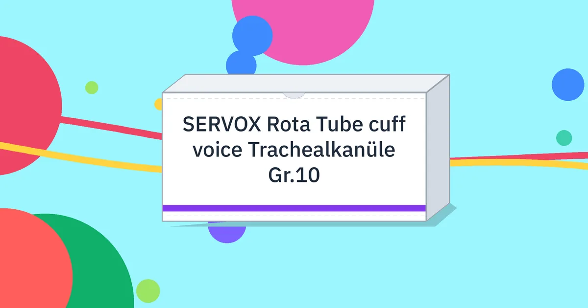 Symbolbild: Packung mit der Aufschrift SERVOX Rota Tube cuff voice Trachealkanüle Gr.10 (PZN 09333134) – Verfügbarkeit und Bezug in Apotheken in Frankfurt am Main