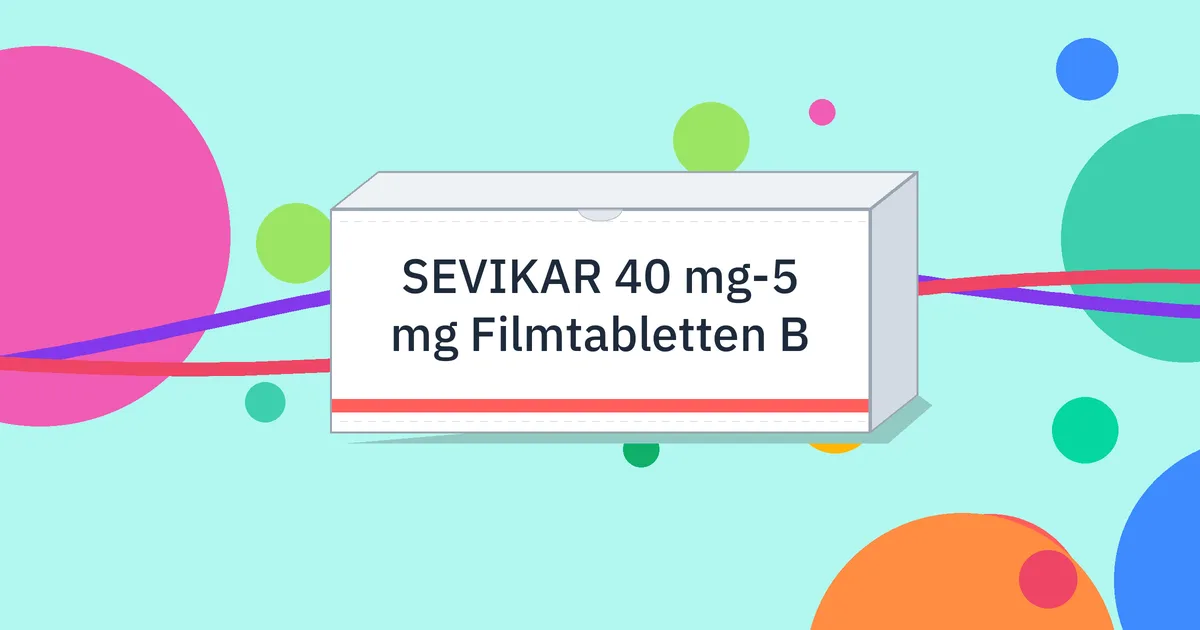 Symbolbild: Packung mit der Aufschrift SEVIKAR 40 mg-5 mg Filmtabletten B (PZN 04712677) – Verfügbarkeit und Bezug in Apotheken in Frankfurt am Main