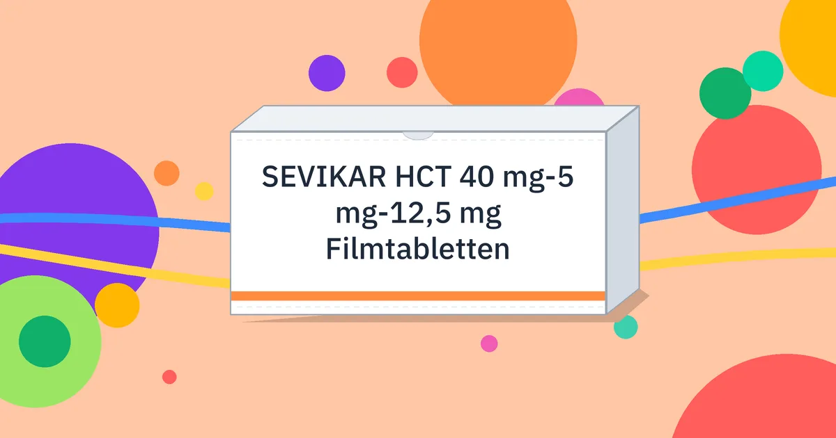 Symbolbild: Packung mit der Aufschrift SEVIKAR HCT 40 mg-5 mg-12,5 mg Filmtabletten (PZN 07379451) – Verfügbarkeit und Bezug in Apotheken in Frankfurt am Main
