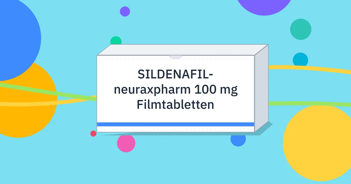 Symbolbild: Packung mit der Aufschrift SILDENAFIL-neuraxpharm 100 mg Filmtabletten (PZN 11241149) – Verfügbarkeit und Bezug in Apotheken in Frankfurt am Main