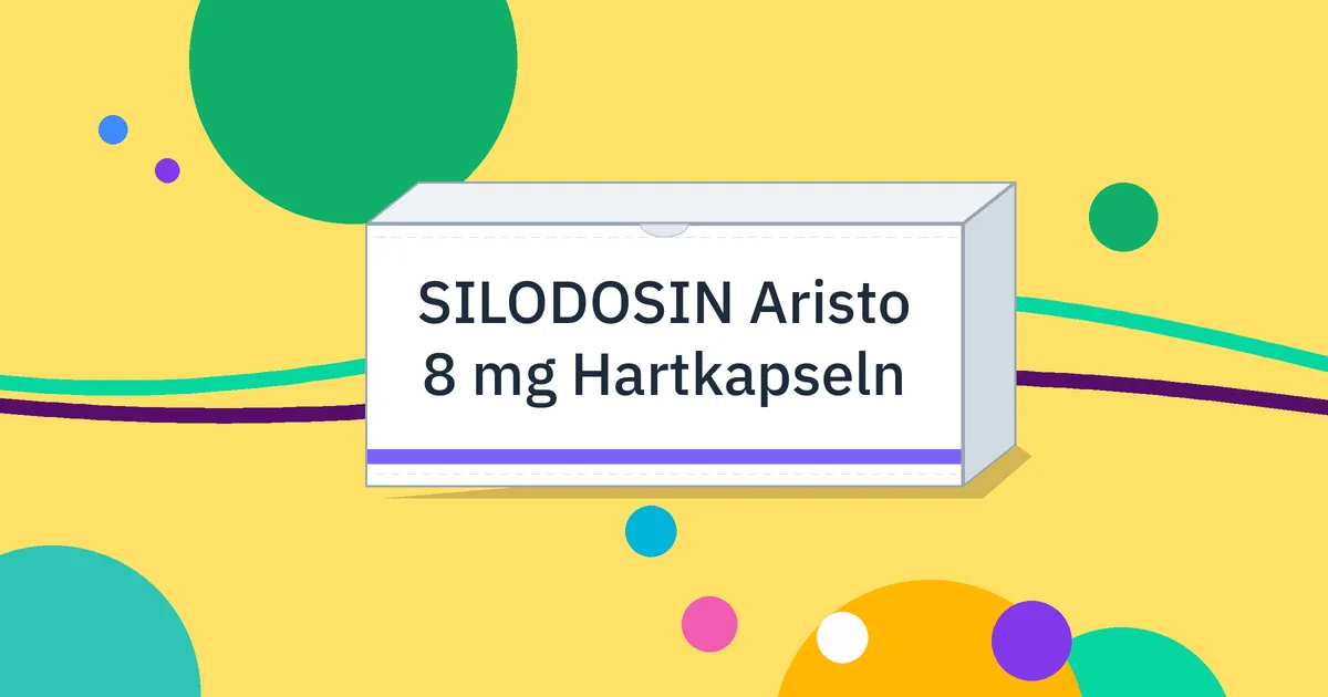 Symbolbild: Packung mit der Aufschrift SILODOSIN Aristo 8 mg Hartkapseln (PZN 15583289) – Verfügbarkeit und Bezug in Apotheken in Frankfurt am Main