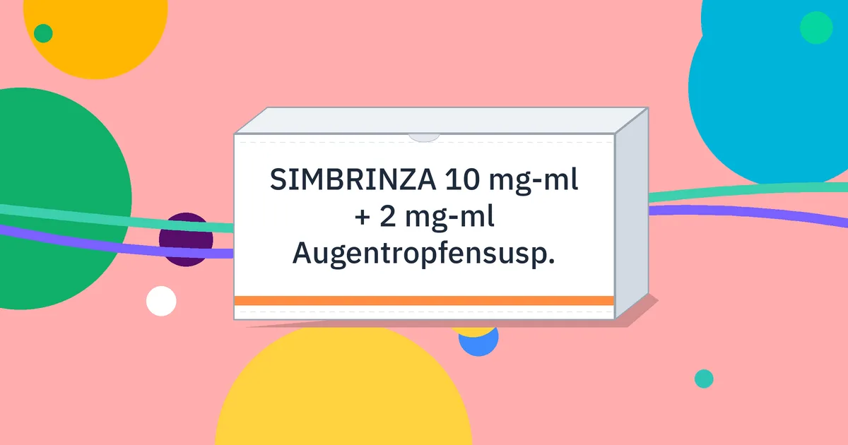 Symbolbild: Packung mit der Aufschrift SIMBRINZA 10 mg-ml + 2 mg-ml Augentropfensusp. (PZN 12391661) – Verfügbarkeit und Bezug in Apotheken in Frankfurt am Main