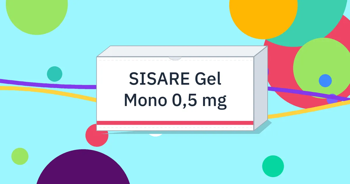 Symbolbild: Packung mit der Aufschrift SISARE Gel Mono 0,5 mg (PZN 08424403) – Verfügbarkeit und Bezug in Apotheken in Frankfurt am Main