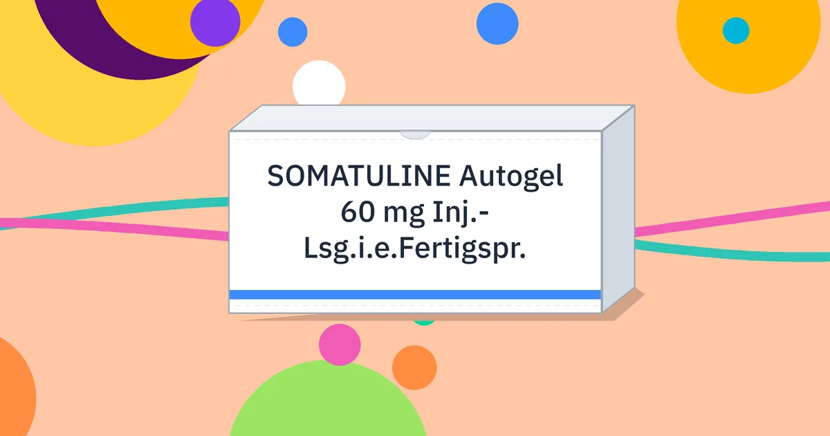 Symbolbild: Packung mit der Aufschrift SOMATULINE Autogel 60 mg Inj.-Lsg.i.e.Fertigspr. (PZN 12452523) – Verfügbarkeit und Bezug in Apotheken in Frankfurt am Main