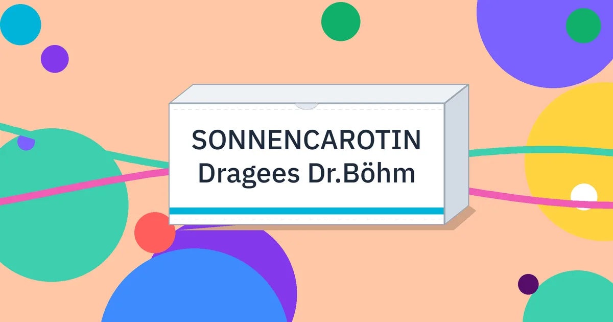 Symbolbild: Packung mit der Aufschrift SONNENCAROTIN Dragees Dr.Böhm (PZN 04037098) – Verfügbarkeit und Bezug in Apotheken in Frankfurt am Main