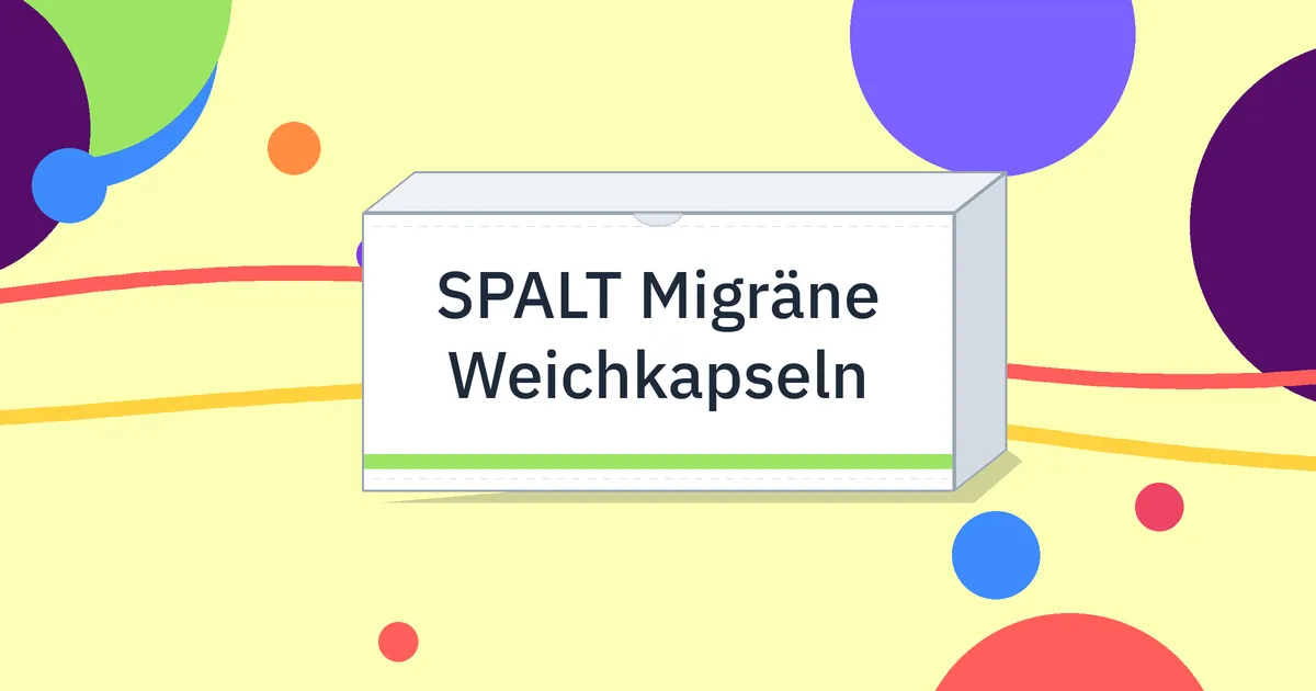 Symbolbild: Packung mit der Aufschrift SPALT Migräne Weichkapseln (PZN 00808044) – Verfügbarkeit und Bezug in Apotheken in Frankfurt am Main