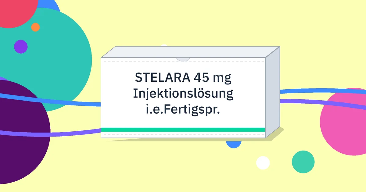Symbolbild: Packung mit der Aufschrift STELARA 45 mg Injektionslösung i.e.Fertigspr. (PZN 10272509) – Verfügbarkeit und Bezug in Apotheken in Frankfurt am Main