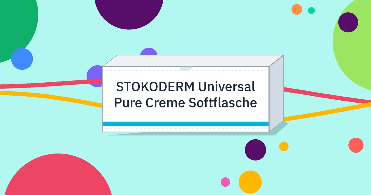 Symbolbild: Packung mit der Aufschrift STOKODERM Universal Pure Creme Softflasche (PZN 16661212) – Verfügbarkeit und Bezug in Apotheken in Frankfurt am Main