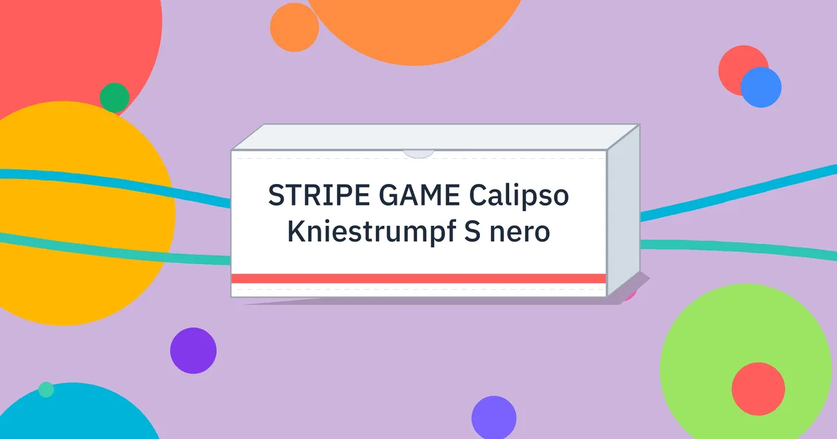 Symbolbild: Packung mit der Aufschrift STRIPE GAME Calipso Kniestrumpf S nero (PZN 20719710) – Verfügbarkeit und Bezug in Apotheken in Frankfurt am Main