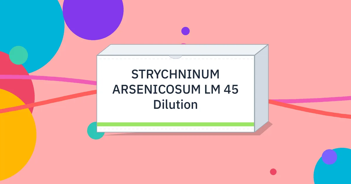 Symbolbild: Packung mit der Aufschrift STRYCHNINUM ARSENICOSUM LM 45 Dilution (PZN 13206051) – Verfügbarkeit und Bezug in Apotheken in Frankfurt am Main