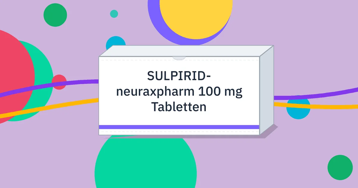 Symbolbild: Packung mit der Aufschrift SULPIRID-neuraxpharm 100 mg Tabletten (PZN 01400635) – Verfügbarkeit und Bezug in Apotheken in Frankfurt am Main