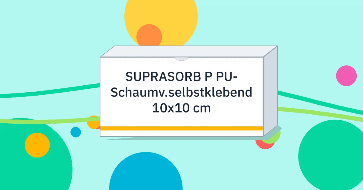 Symbolbild: Packung mit der Aufschrift SUPRASORB P PU-Schaumv.selbstklebend 10x10 cm (PZN 17512253) – Verfügbarkeit und Bezug in Apotheken in Frankfurt am Main