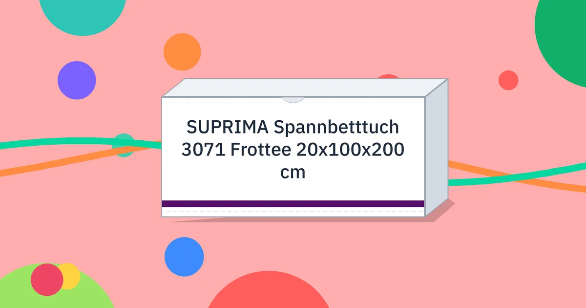 Symbolbild: Packung mit der Aufschrift SUPRIMA Spannbetttuch 3071 Frottee 20x100x200 cm (PZN 03325056) – Verfügbarkeit und Bezug in Apotheken in Frankfurt am Main