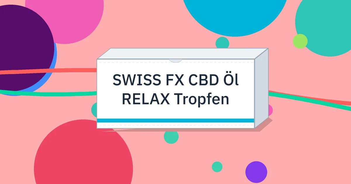 Symbolbild: Packung mit der Aufschrift SWISS FX CBD Öl RELAX Tropfen (PZN 18799280) – Verfügbarkeit und Bezug in Apotheken in Frankfurt am Main