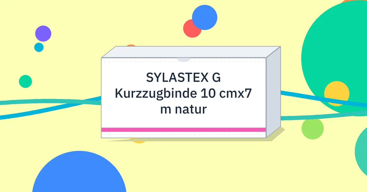 Symbolbild: Packung mit der Aufschrift SYLASTEX G Kurzzugbinde 10 cmx7 m natur (PZN 17176424) – Verfügbarkeit und Bezug in Apotheken in Frankfurt am Main