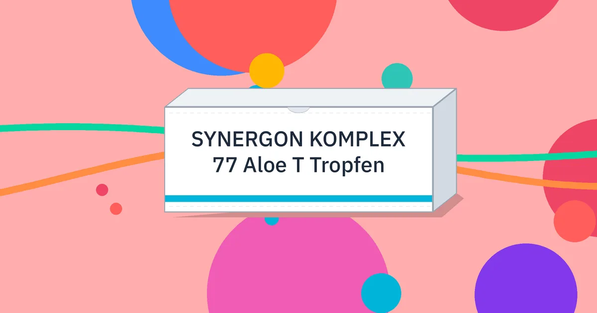 Symbolbild: Packung mit der Aufschrift SYNERGON KOMPLEX 77 Aloe T Tropfen (PZN 19979191) – Verfügbarkeit und Bezug in Apotheken in Frankfurt am Main
