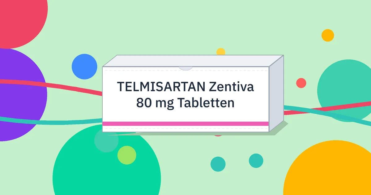 Symbolbild: Packung mit der Aufschrift TELMISARTAN Zentiva 80 mg Tabletten (PZN 10001791) – Verfügbarkeit und Bezug in Apotheken in Frankfurt am Main