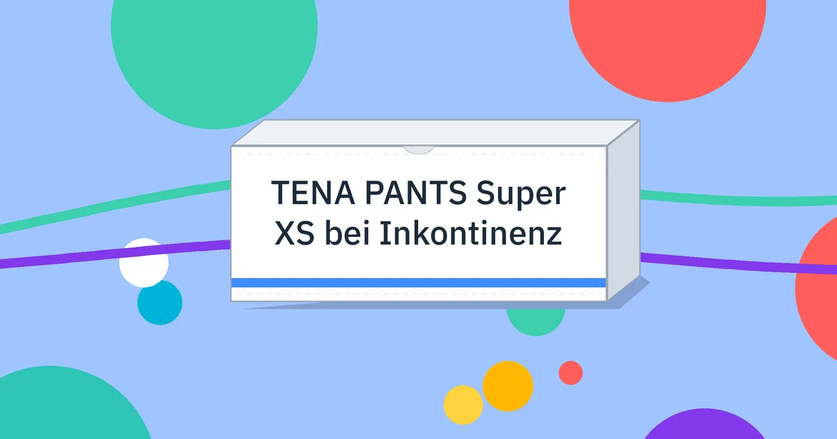Symbolbild: Packung mit der Aufschrift TENA PANTS Super XS bei Inkontinenz (PZN 19182682) – Verfügbarkeit und Bezug in Apotheken in Frankfurt am Main