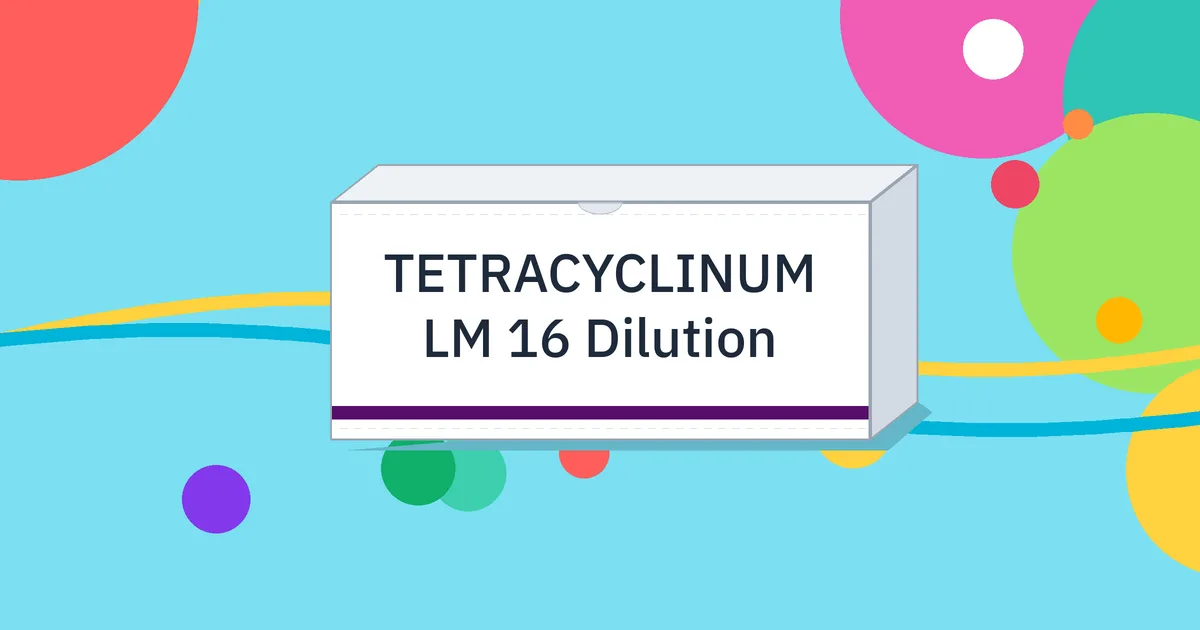Symbolbild: Packung mit der Aufschrift TETRACYCLINUM LM 16 Dilution (PZN 13689144) – Verfügbarkeit und Bezug in Apotheken in Frankfurt am Main