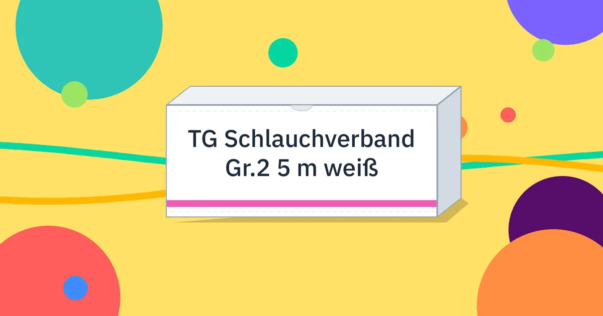 Symbolbild: Packung mit der Aufschrift TG Schlauchverband Gr.2 5 m weiß (PZN 14414604) – Verfügbarkeit und Bezug in Apotheken in Frankfurt am Main