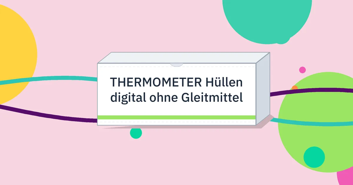 Symbolbild: Packung mit der Aufschrift THERMOMETER Hüllen digital ohne Gleitmittel (PZN 06910826) – Verfügbarkeit und Bezug in Apotheken in Frankfurt am Main
