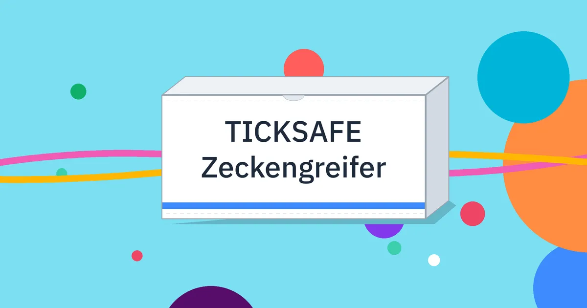 Symbolbild: Packung mit der Aufschrift TICKSAFE Zeckengreifer (PZN 16880799) – Verfügbarkeit und Bezug in Apotheken in Frankfurt am Main