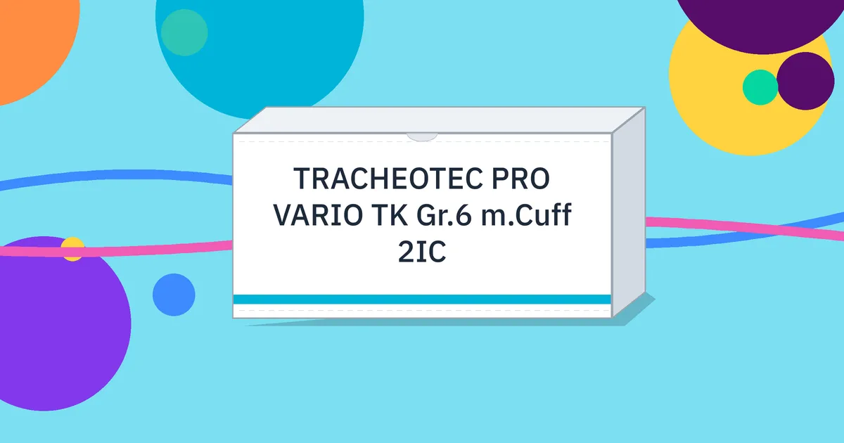 Symbolbild: Packung mit der Aufschrift TRACHEOTEC PRO VARIO TK Gr.6 m.Cuff 2IC (PZN 14285331) – Verfügbarkeit und Bezug in Apotheken in Frankfurt am Main