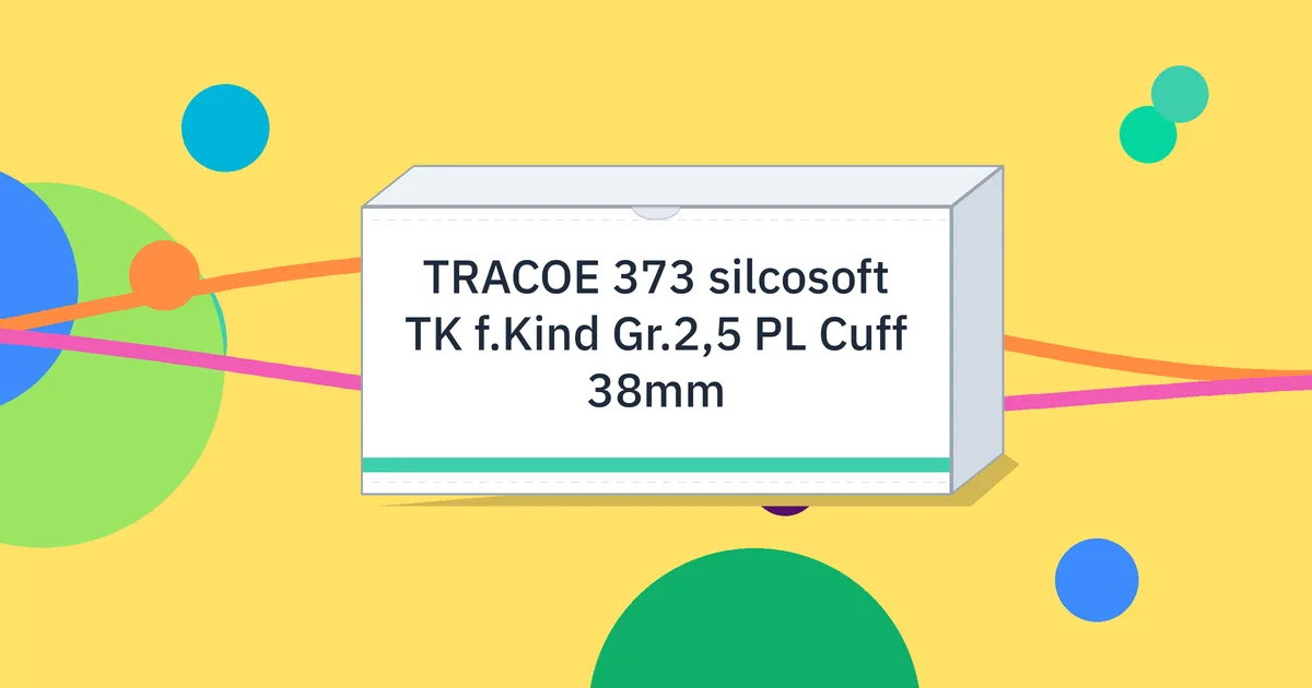 Symbolbild: Packung mit der Aufschrift TRACOE 373 silcosoft TK f.Kind Gr.2,5 PL Cuff 38mm (PZN 14316712) – Verfügbarkeit und Bezug in Apotheken in Frankfurt am Main