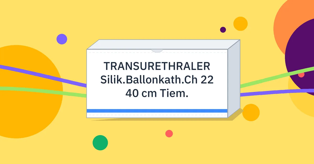 Symbolbild: Packung mit der Aufschrift TRANSURETHRALER Silik.Ballonkath.Ch 22 40 cm Tiem. (PZN 10981708) – Verfügbarkeit und Bezug in Apotheken in Frankfurt am Main