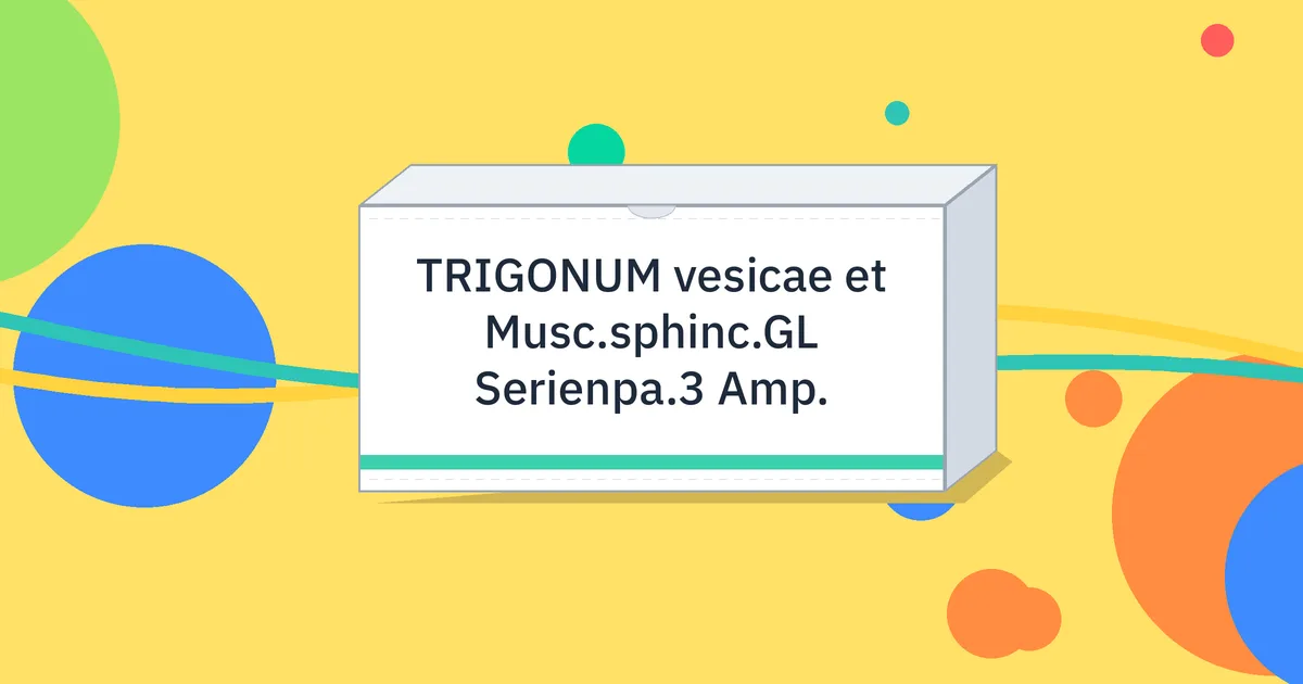 Symbolbild: Packung mit der Aufschrift TRIGONUM vesicae et Musc.sphinc.GL Serienpa.3 Amp. (PZN 02498205) – Verfügbarkeit und Bezug in Apotheken in Frankfurt am Main