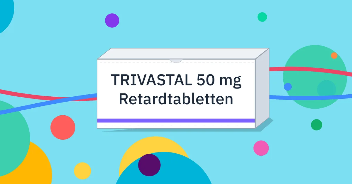 Symbolbild: Packung mit der Aufschrift TRIVASTAL 50 mg Retardtabletten (PZN 11685550) – Verfügbarkeit und Bezug in Apotheken in Frankfurt am Main