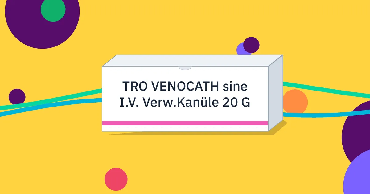 Symbolbild: Packung mit der Aufschrift TRO VENOCATH sine I.V. Verw.Kanüle 20 G (PZN 11187496) – Verfügbarkeit und Bezug in Apotheken in Frankfurt am Main