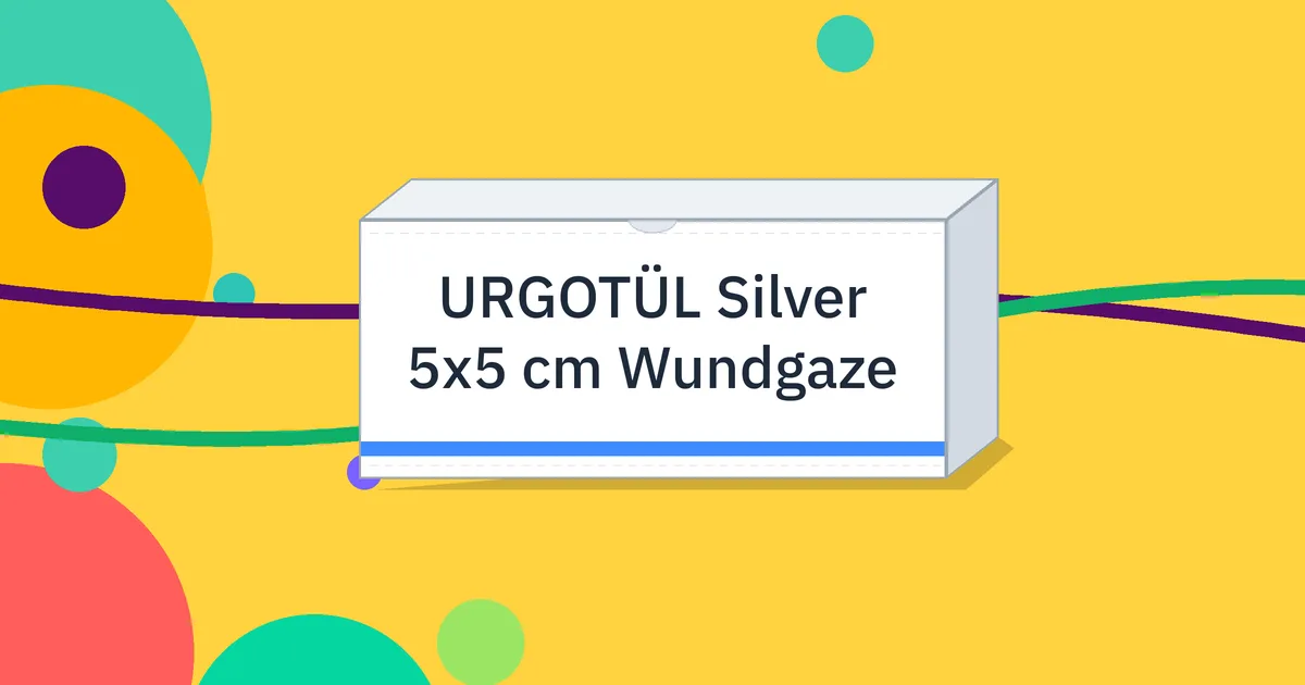 Symbolbild: Packung mit der Aufschrift URGOTÜL Silver 5x5 cm Wundgaze (PZN 20420075) – Verfügbarkeit und Bezug in Apotheken in Frankfurt am Main