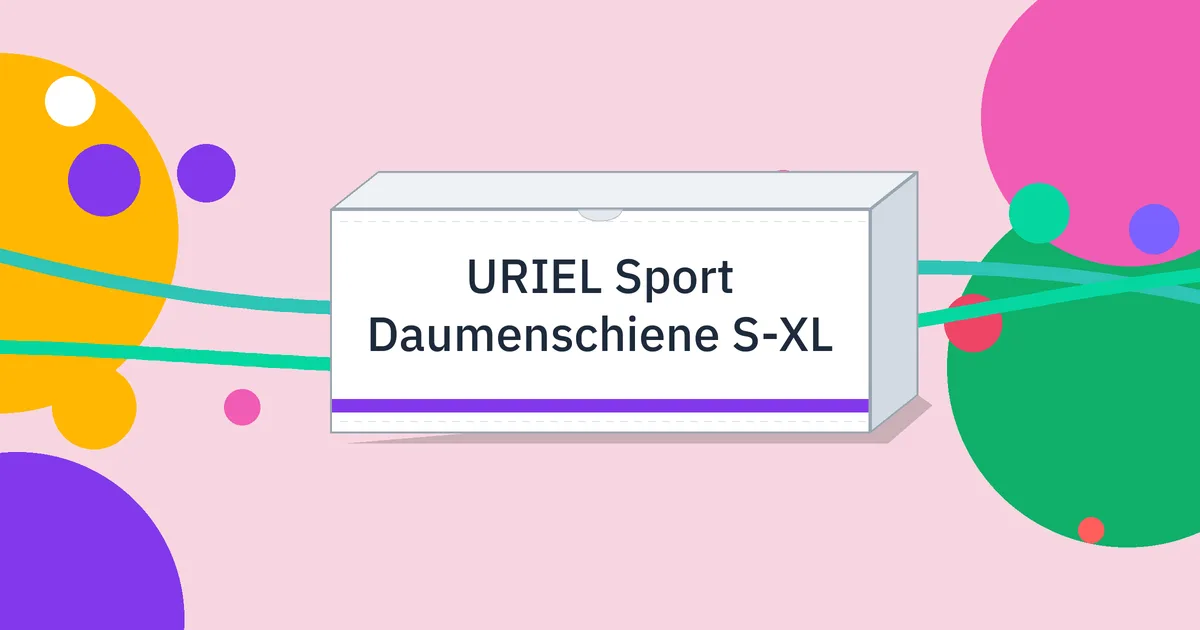 Symbolbild: Packung mit der Aufschrift URIEL Sport Daumenschiene S-XL (PZN 00781517) – Verfügbarkeit und Bezug in Apotheken in Frankfurt am Main