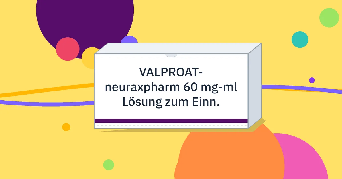 Symbolbild: Packung mit der Aufschrift VALPROAT-neuraxpharm 60 mg-ml Lösung zum Einn. (PZN 10084222) – Verfügbarkeit und Bezug in Apotheken in Frankfurt am Main