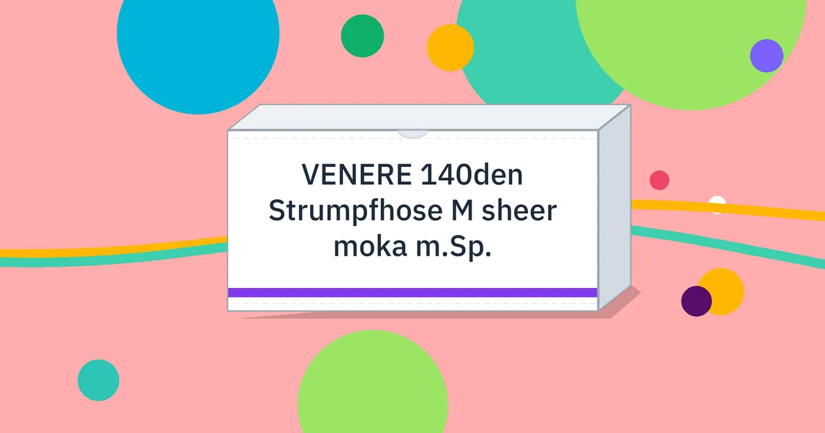 Symbolbild: Packung mit der Aufschrift VENERE 140den Strumpfhose M sheer moka m.Sp. (PZN 16171330) – Verfügbarkeit und Bezug in Apotheken in Frankfurt am Main