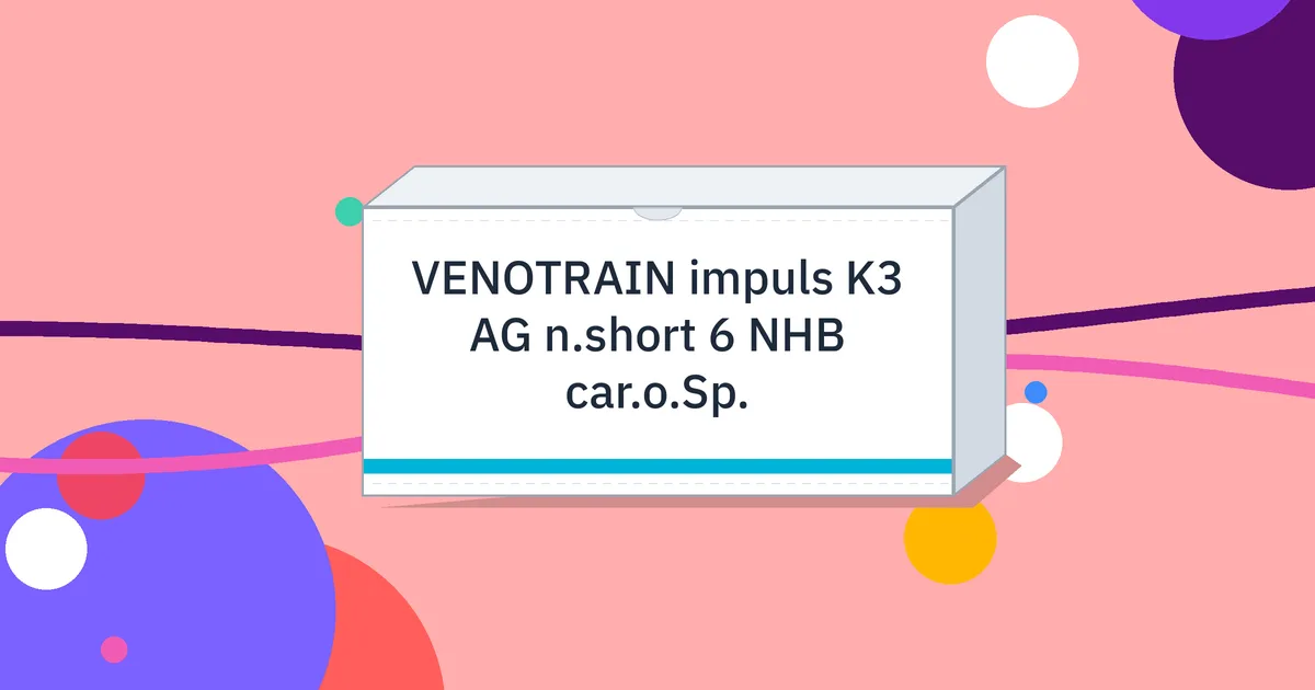 Symbolbild: Packung mit der Aufschrift VENOTRAIN impuls K3 AG n.short 6 NHB car.o.Sp. (PZN 08421988) – Verfügbarkeit und Bezug in Apotheken in Frankfurt am Main