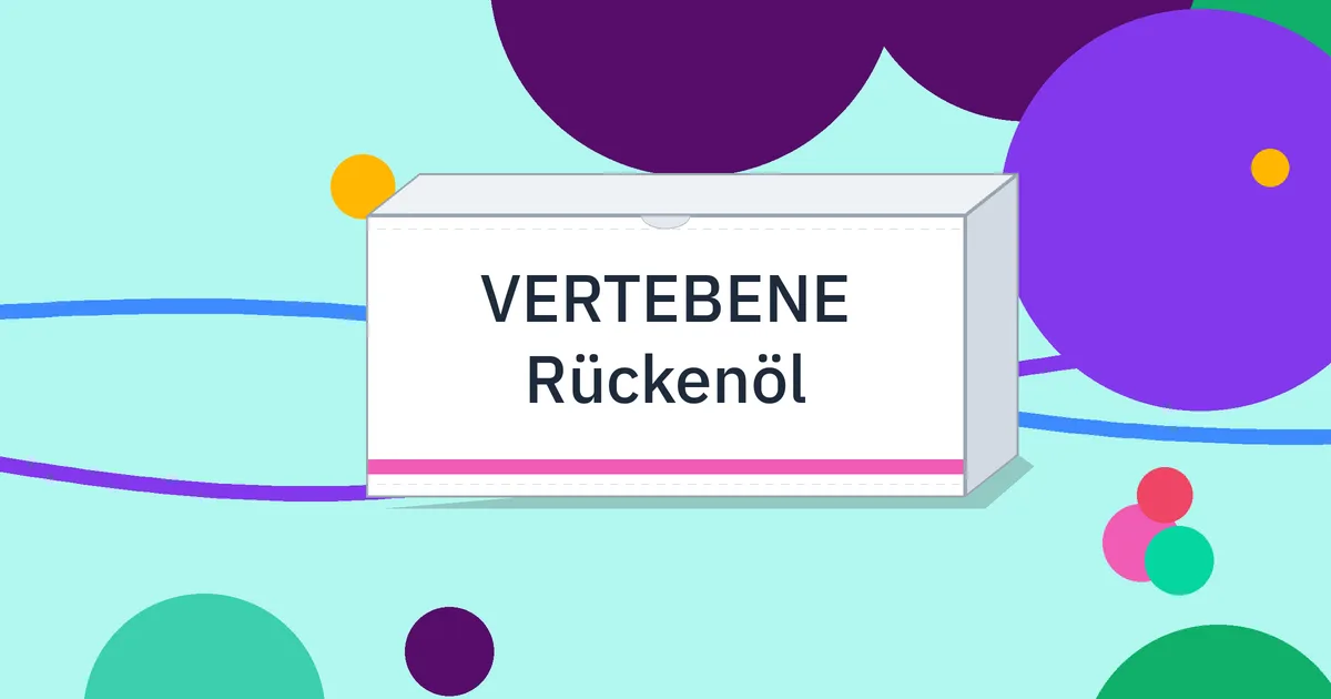 Symbolbild: Packung mit der Aufschrift VERTEBENE Rückenöl (PZN 20371052) – Verfügbarkeit und Bezug in Apotheken in Frankfurt am Main