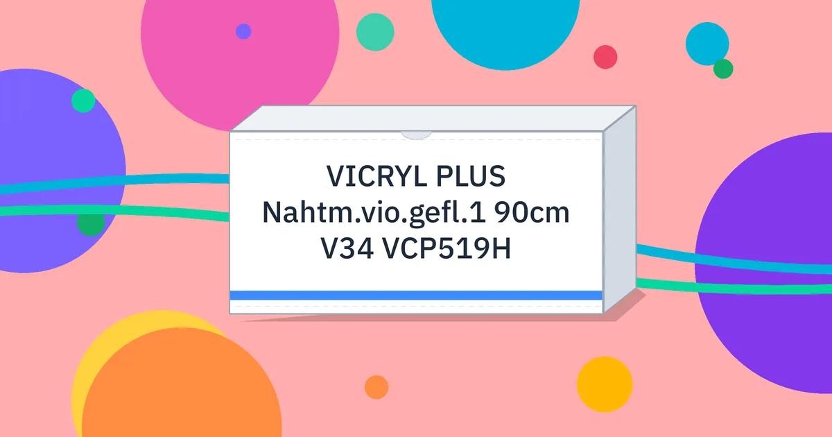 Symbolbild: Packung mit der Aufschrift VICRYL PLUS Nahtm.vio.gefl.1 90cm V34 VCP519H (PZN 16393697) – Verfügbarkeit und Bezug in Apotheken in Frankfurt am Main