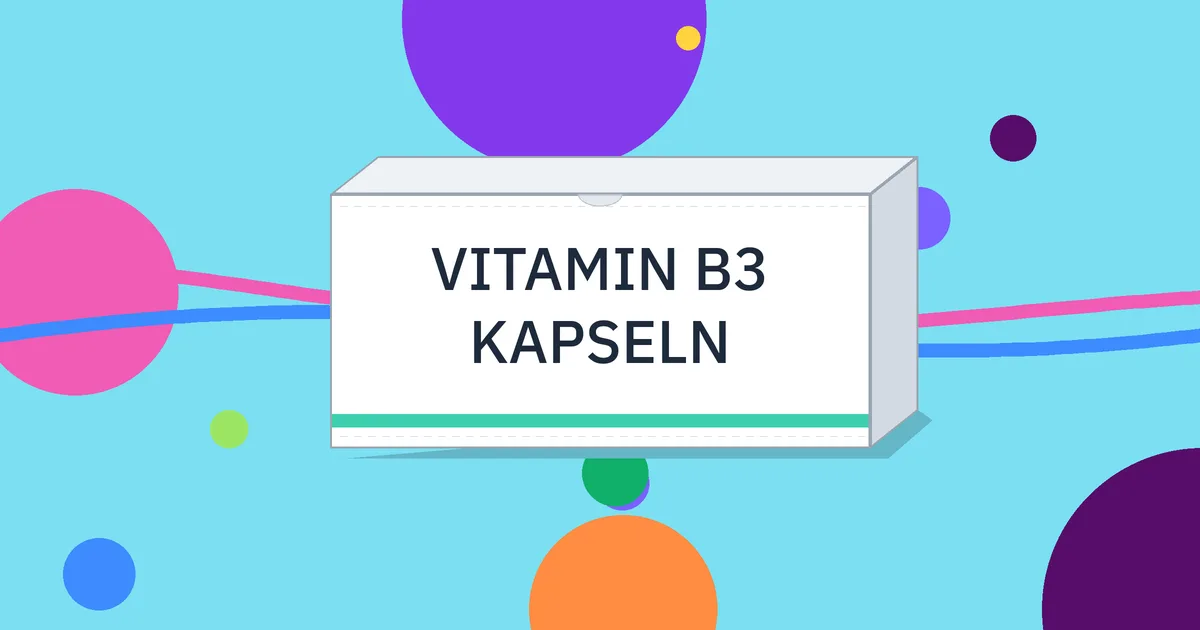 Symbolbild: Packung mit der Aufschrift VITAMIN B3 KAPSELN (PZN 10097928) – Verfügbarkeit und Bezug in Apotheken in Frankfurt am Main