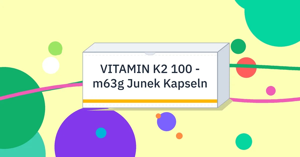 Symbolbild: Packung mit der Aufschrift VITAMIN K2 100 -m63g Junek Kapseln (PZN 10335776) – Verfügbarkeit und Bezug in Apotheken in Frankfurt am Main