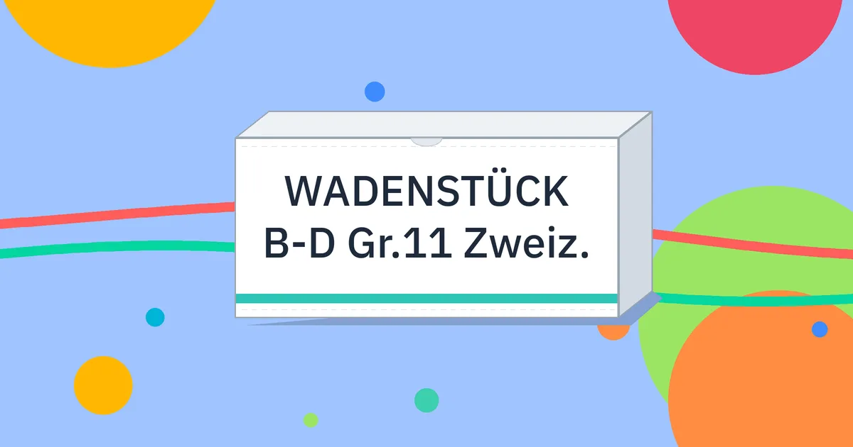 Symbolbild: Packung mit der Aufschrift WADENSTÜCK B-D Gr.11 Zweiz. (PZN 02010095) – Verfügbarkeit und Bezug in Apotheken in Frankfurt am Main